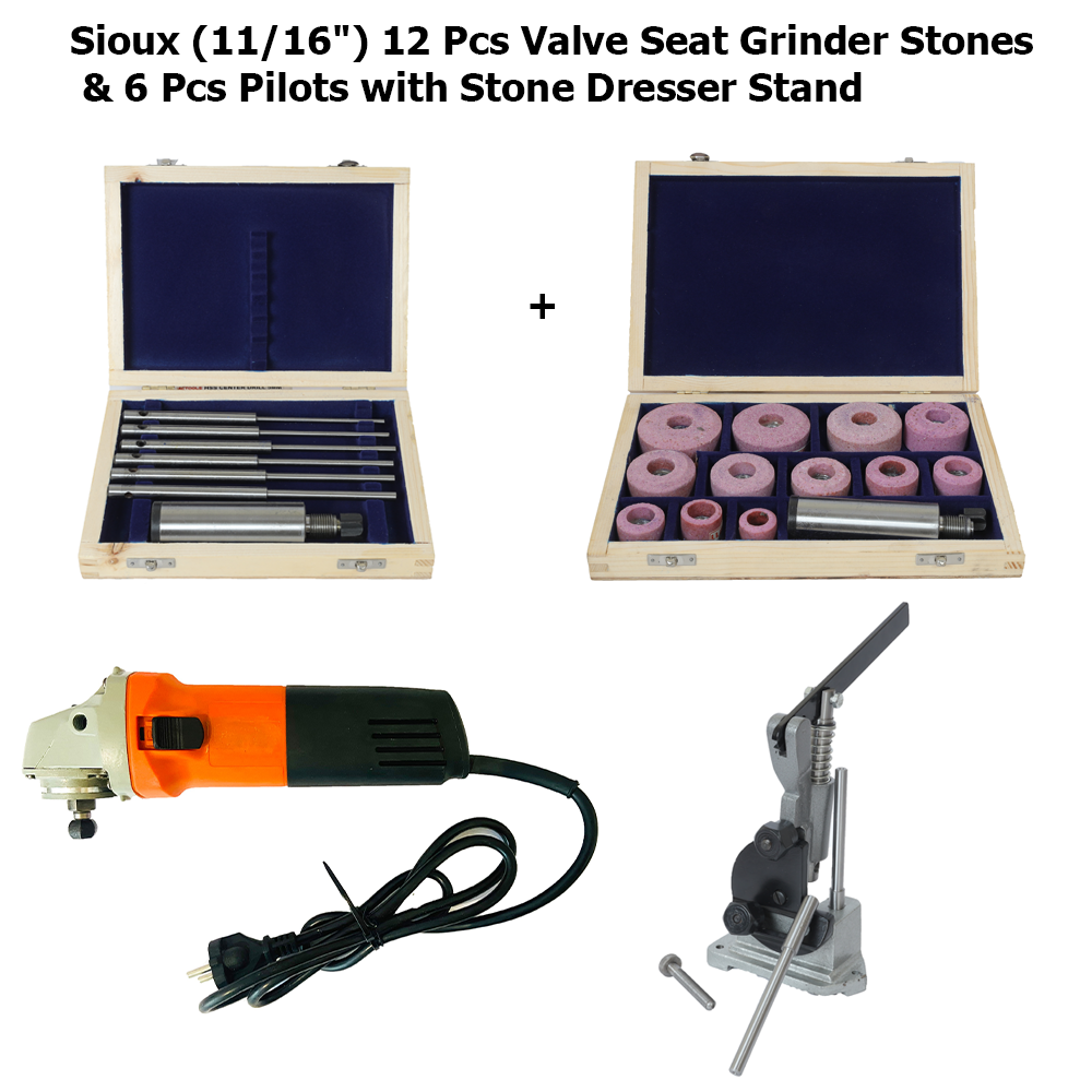 12 Pcs Valve Seat Grinder Stones & 6 Pcs Pilots with Stone Dresser ...